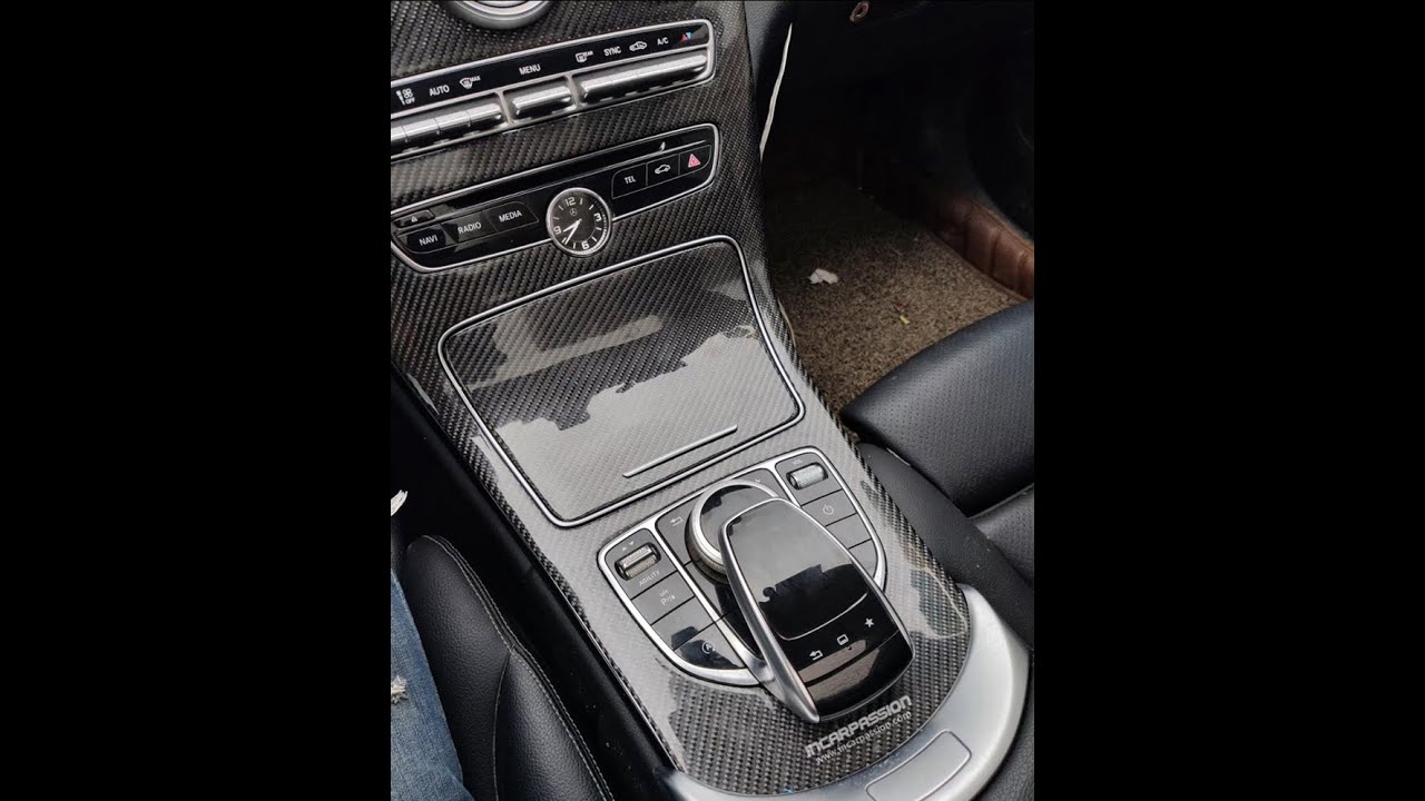 Mercedes C GLC Carbon Fiber Decorative Center Console & Door Panel Trim ...
