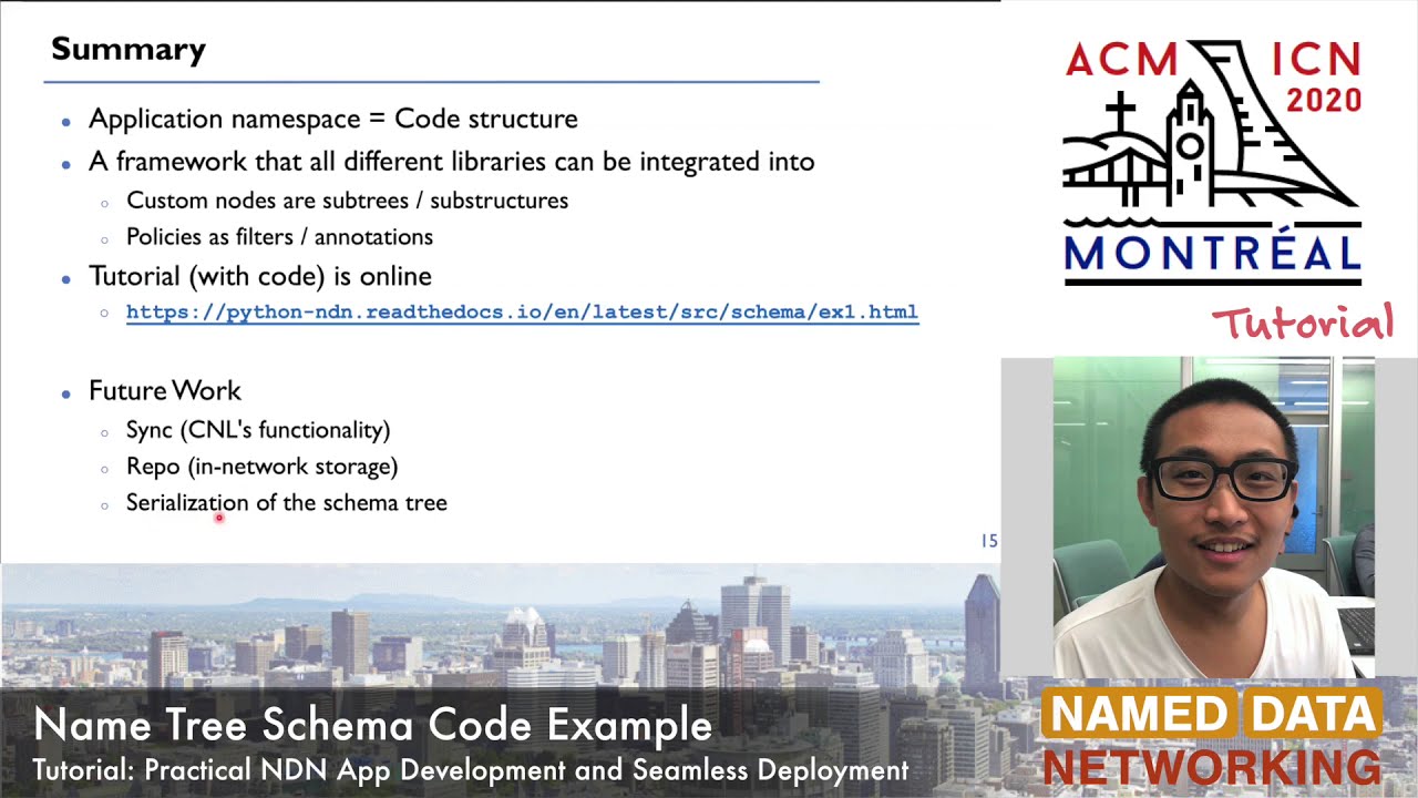 Name Tree Schema Code Example @ ACM ICN 2020 NDN Tutorial - YouTube