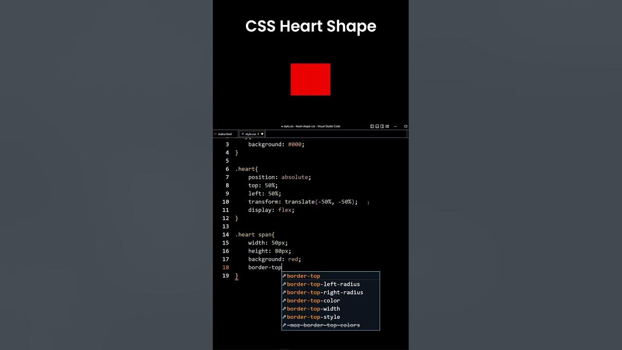 CSS Heart Shape #shorts - YouTube
