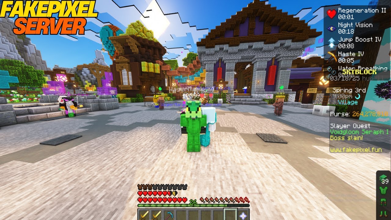 playing fakepixel skyblock server with friends - YouTube