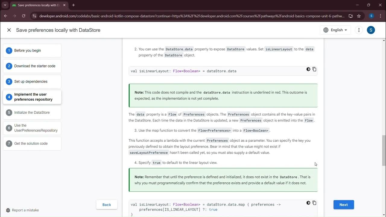Unit - 6 Store and access data using keys with DataStore || Google Android Developers - YouTube