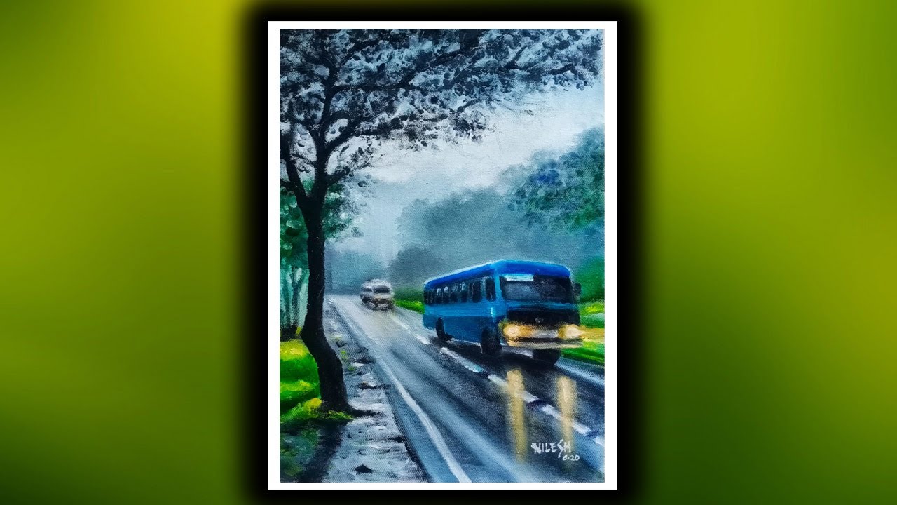 how to make landscape painting .....finger painting landscape #10 [ By ...