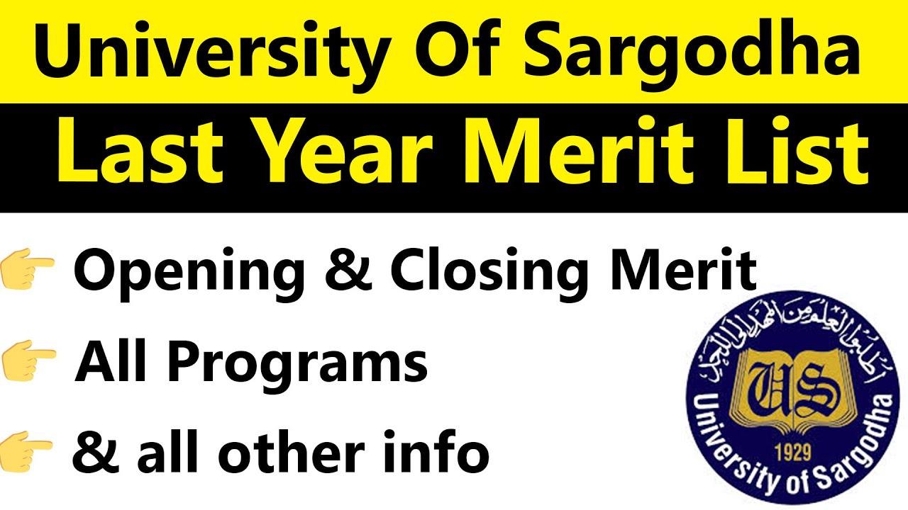 Last Year Merit List Opening and Closing Merit of All Departments at ...