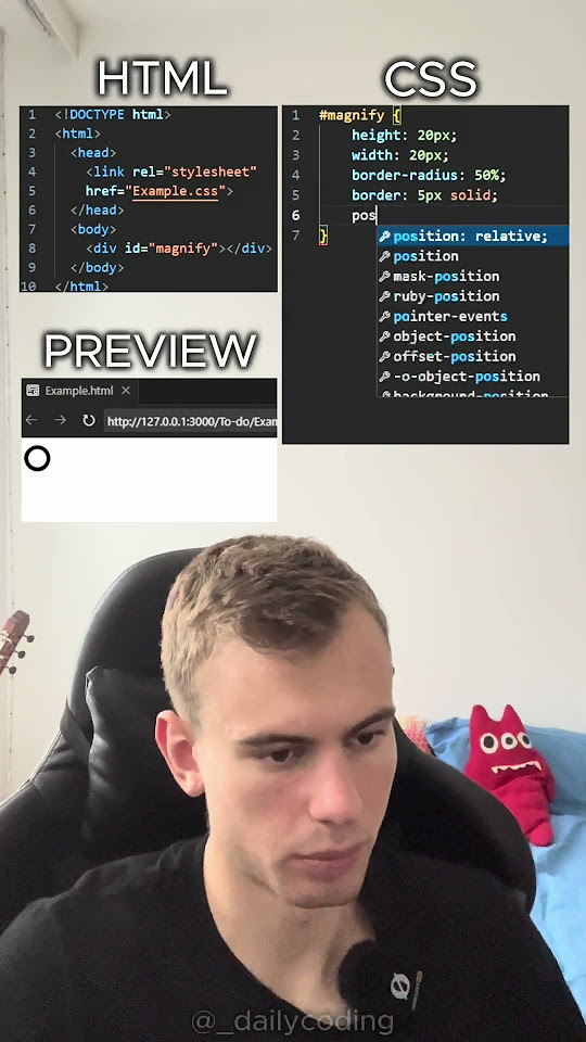 How To Code A Magnifying Glass In Html And Css Frontenddeveloper Youtube 9512