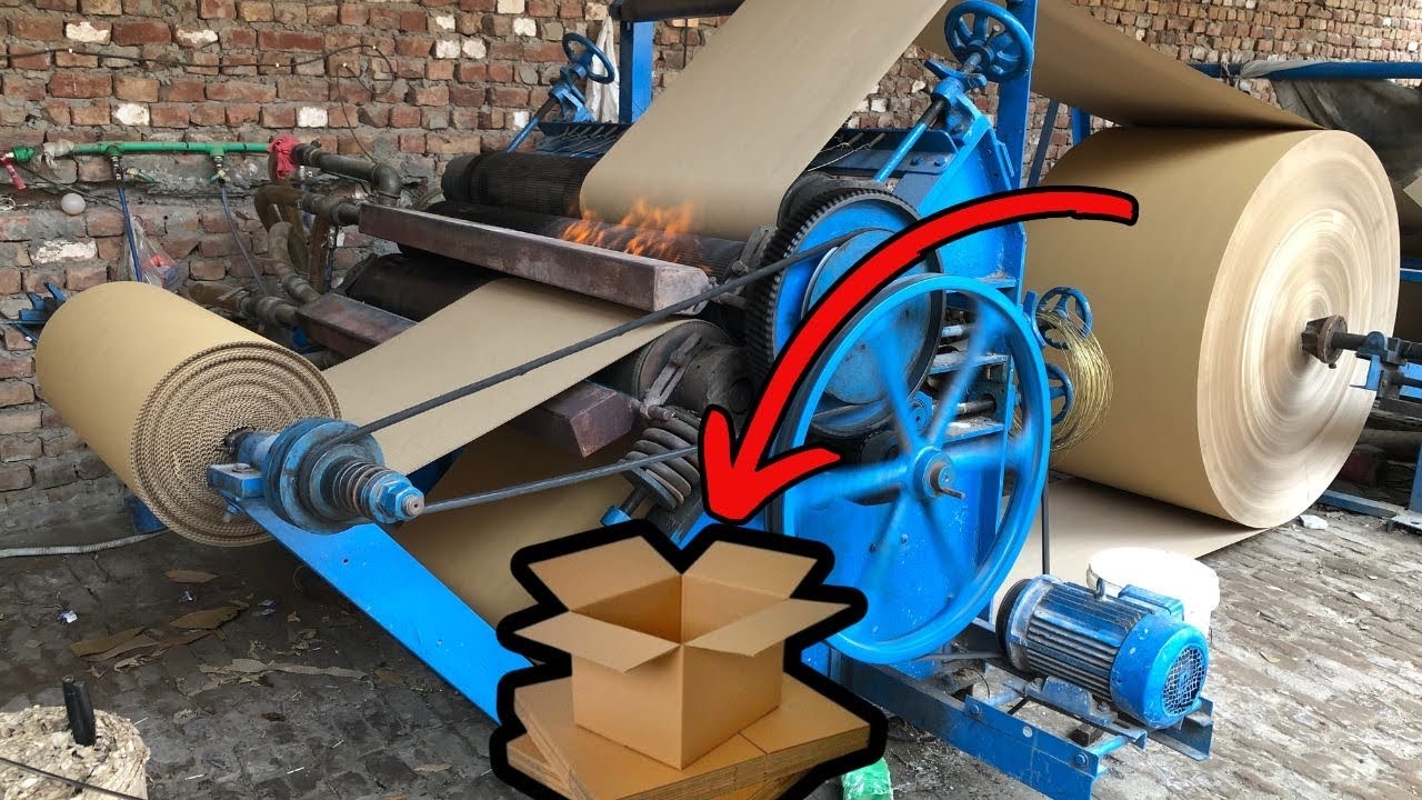 Interesting Process Convert Paper into Cardboard Boxes Factory ...