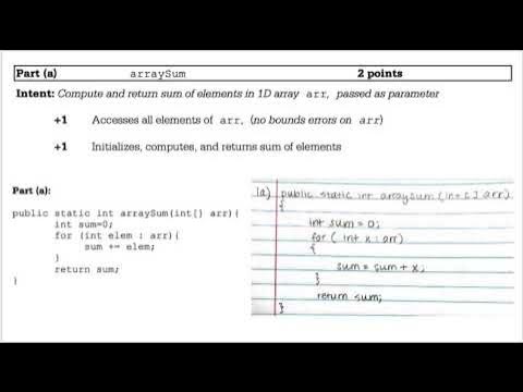 APCSA 2015 FRQ Question 1a - YouTube