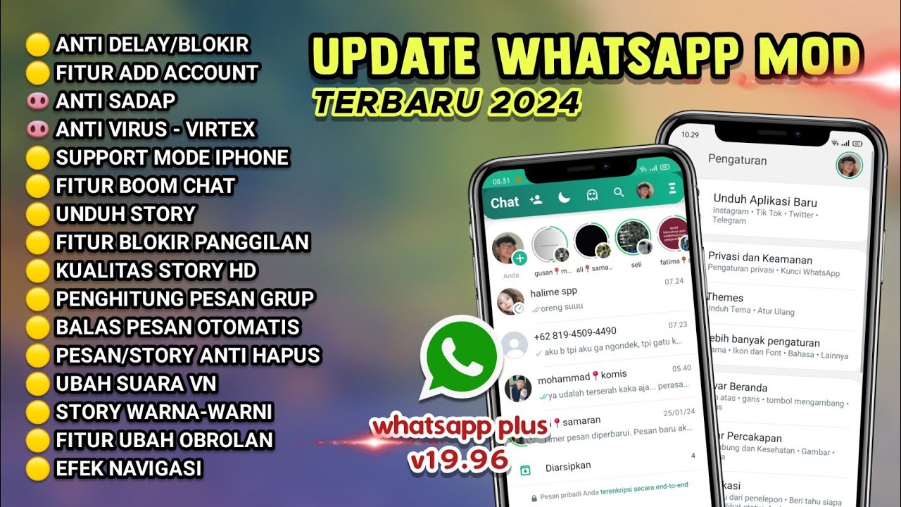WA PLUS V19.96 | WA MOD TERBARU 2024 | WHATSAPP MOD TERBARU 2024 - YouTube