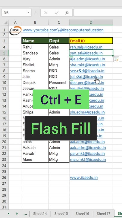 How to create multiple email id using shortcuts in Excel #shorts #viral ...