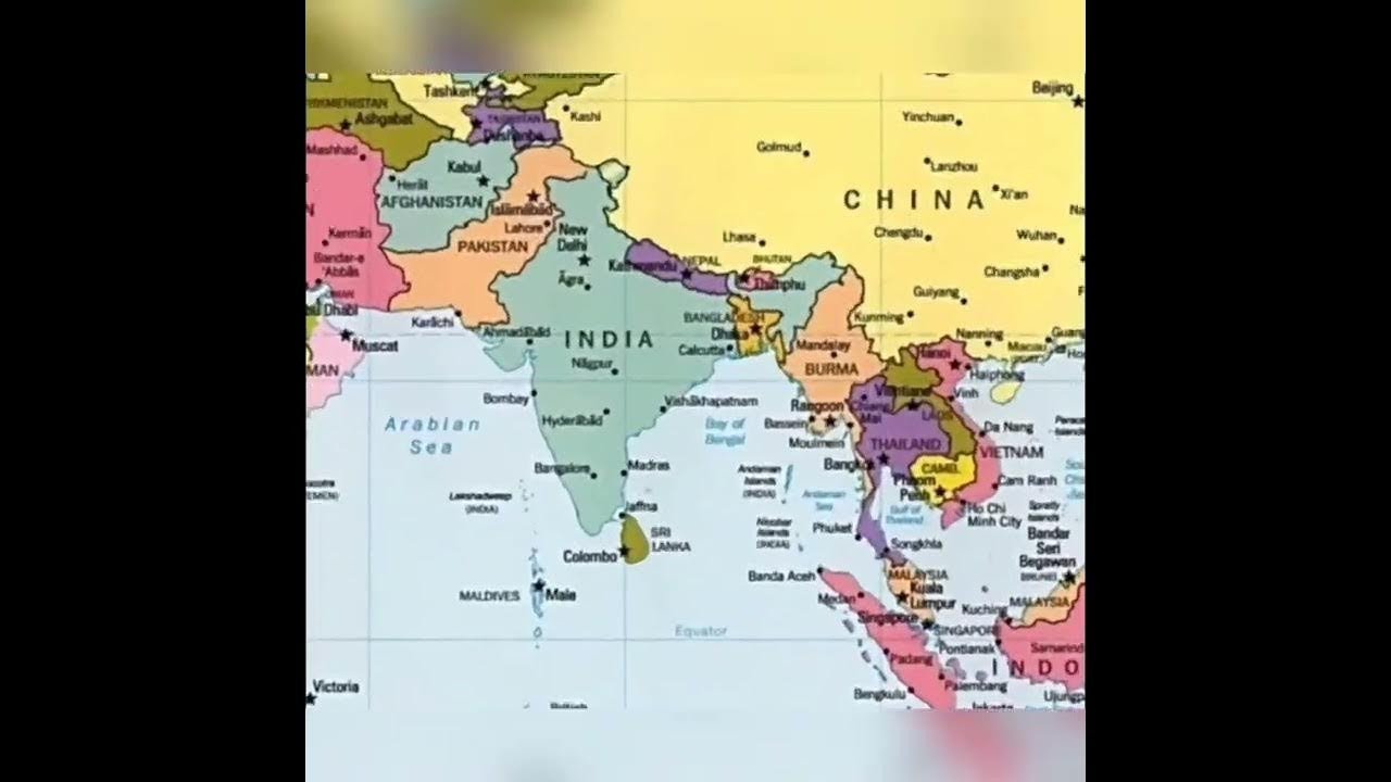 Asia map # Asia map and capital # world current affair Gyan # 🌍🌏 - YouTube