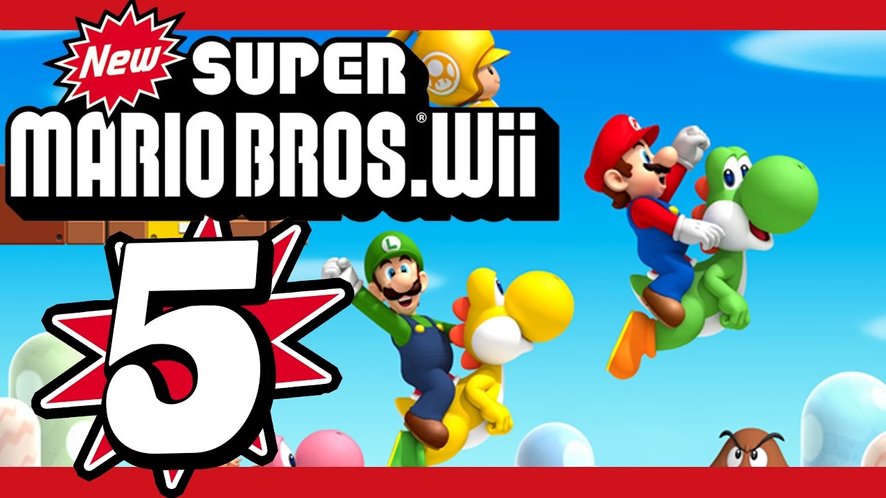 Let's Play New Super Mario Bros Wii CO-OP part 5 (Aris...) - YouTube