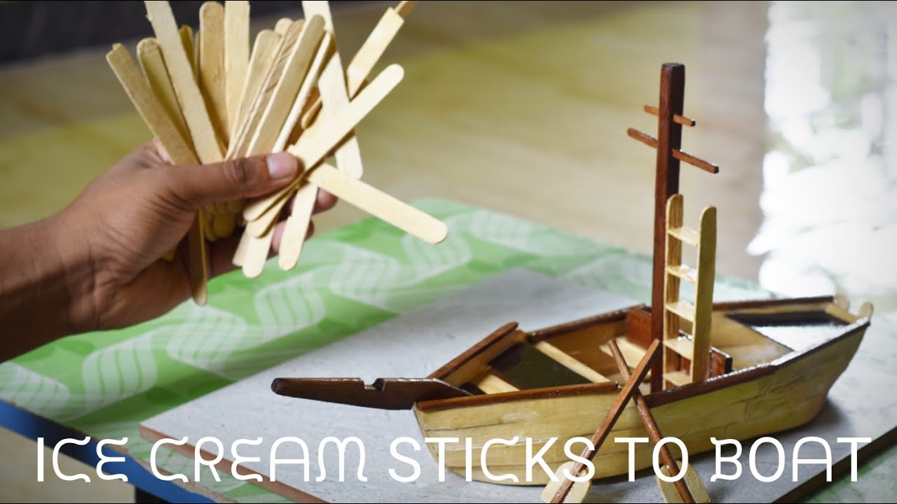 How to make boat with ice cream sticks | Ice cream stick boat | diy ...