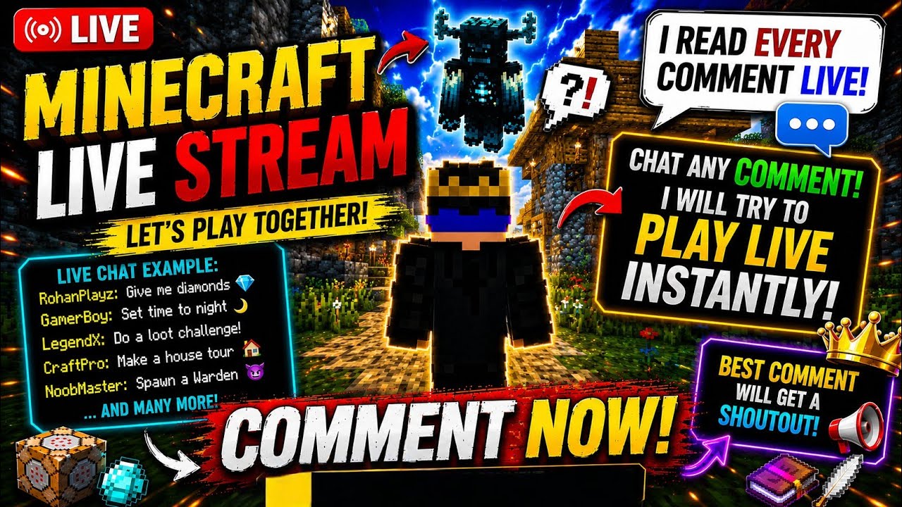 Minecraft LIVE STREAM 🎮 Best Comment Gets Shoutout! - YouTube
