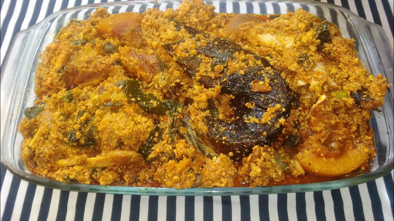 How To Cook Nigerian Egusi Soup Frying Method Recipe Youtube