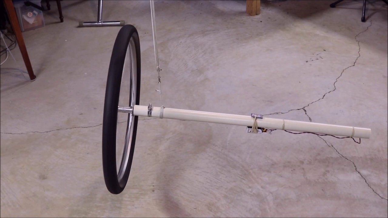 Bicycle Wheel Motorized Gyroscopic Precession - YouTube