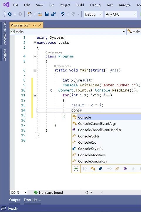 Write a program in C# Sharp to display the multiplication table of a given integer #shorts - YouTube