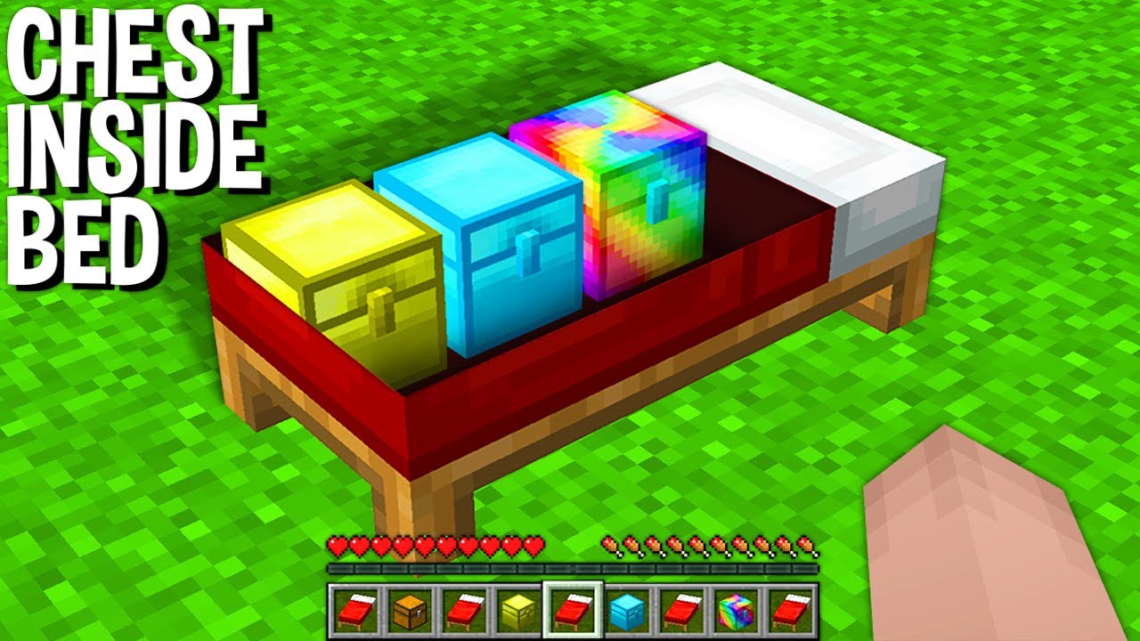 How to find these SMALLEST CHESTS inside the BED in Minecraft ! SECRET ...
