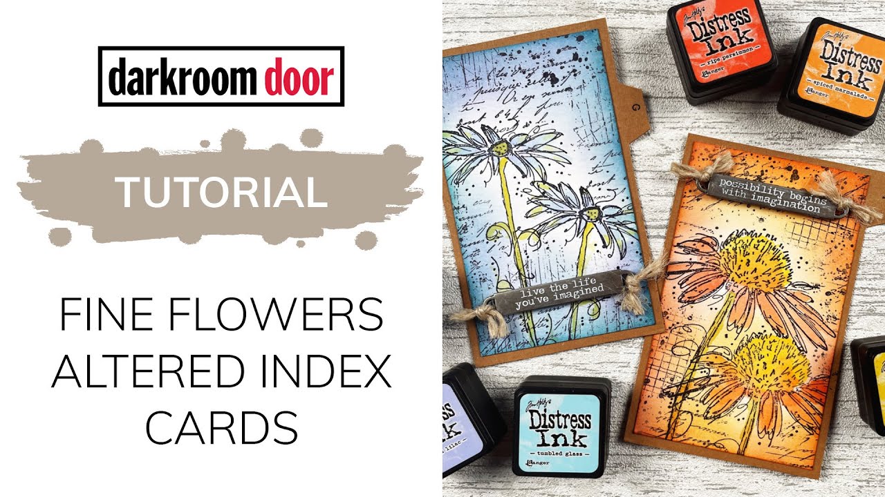 Fine Flowers Altered Index Cards - YouTube
