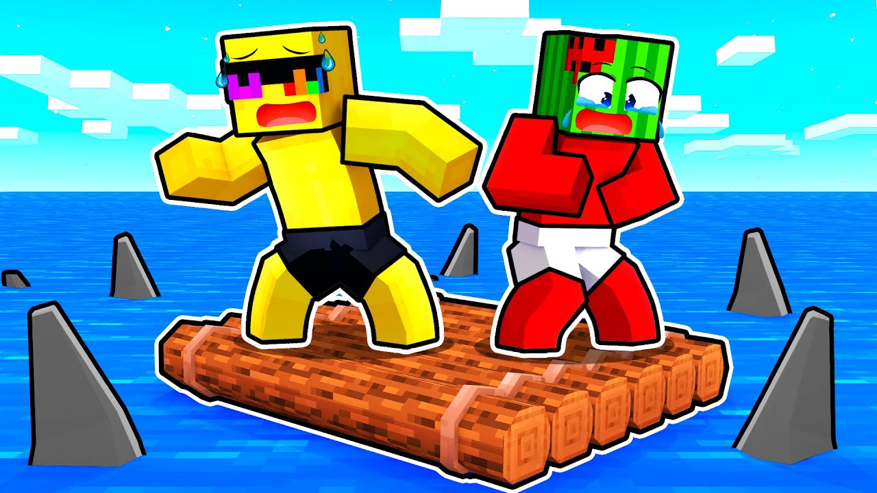 Trapped on a RAFT In Minecraft! - YouTube