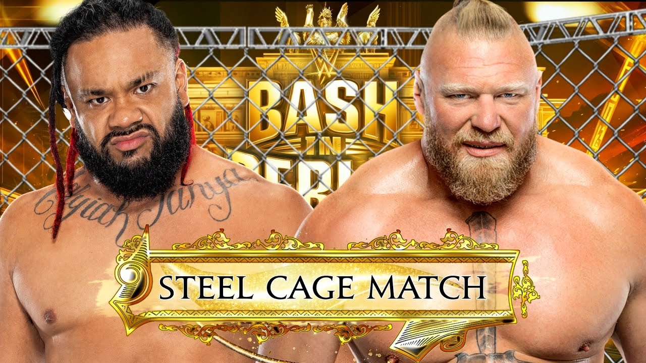 WWE 2K24 | Steel Cage Match - Jacob Fatu Vs Brock Lesnar at WWE Bash in ...