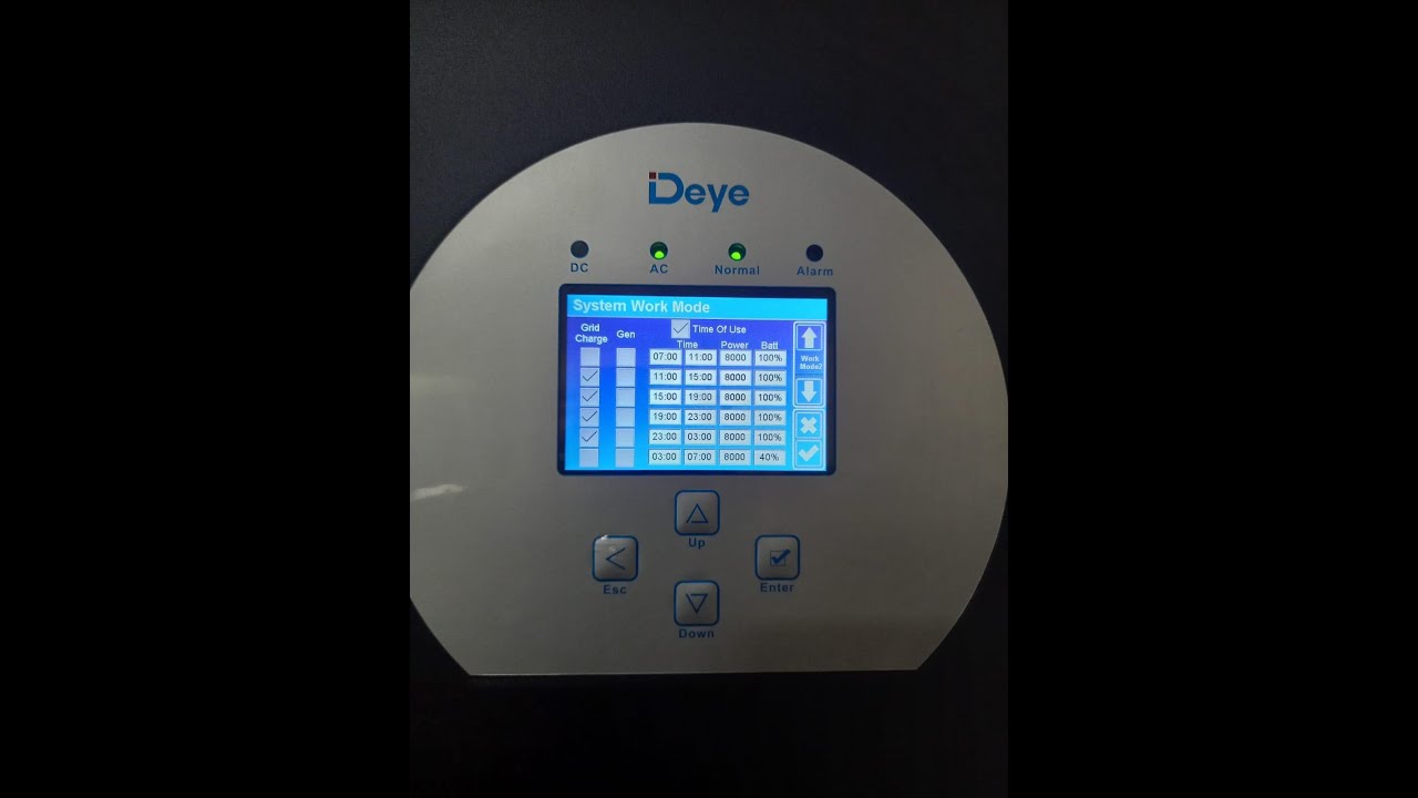 Deye Inverter Depth of discharge and grid charge settings - YouTube