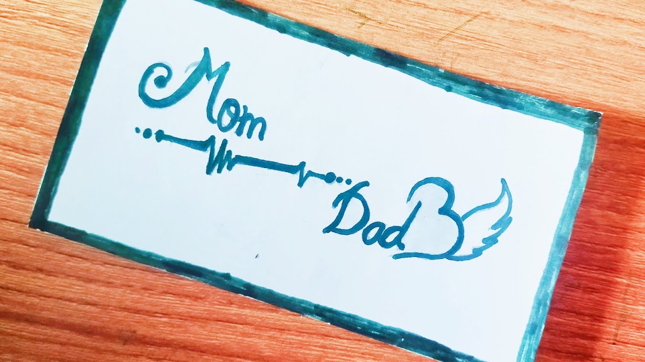 how to draw a easy mom dad cool name drawing step by step - YouTube