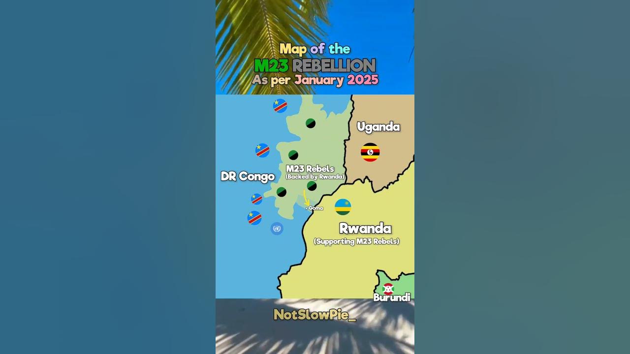 Map of the M23 Rebellion - January 2025 #shorts #mapping #civilwar #congo #m23 #viralvideo - YouTube