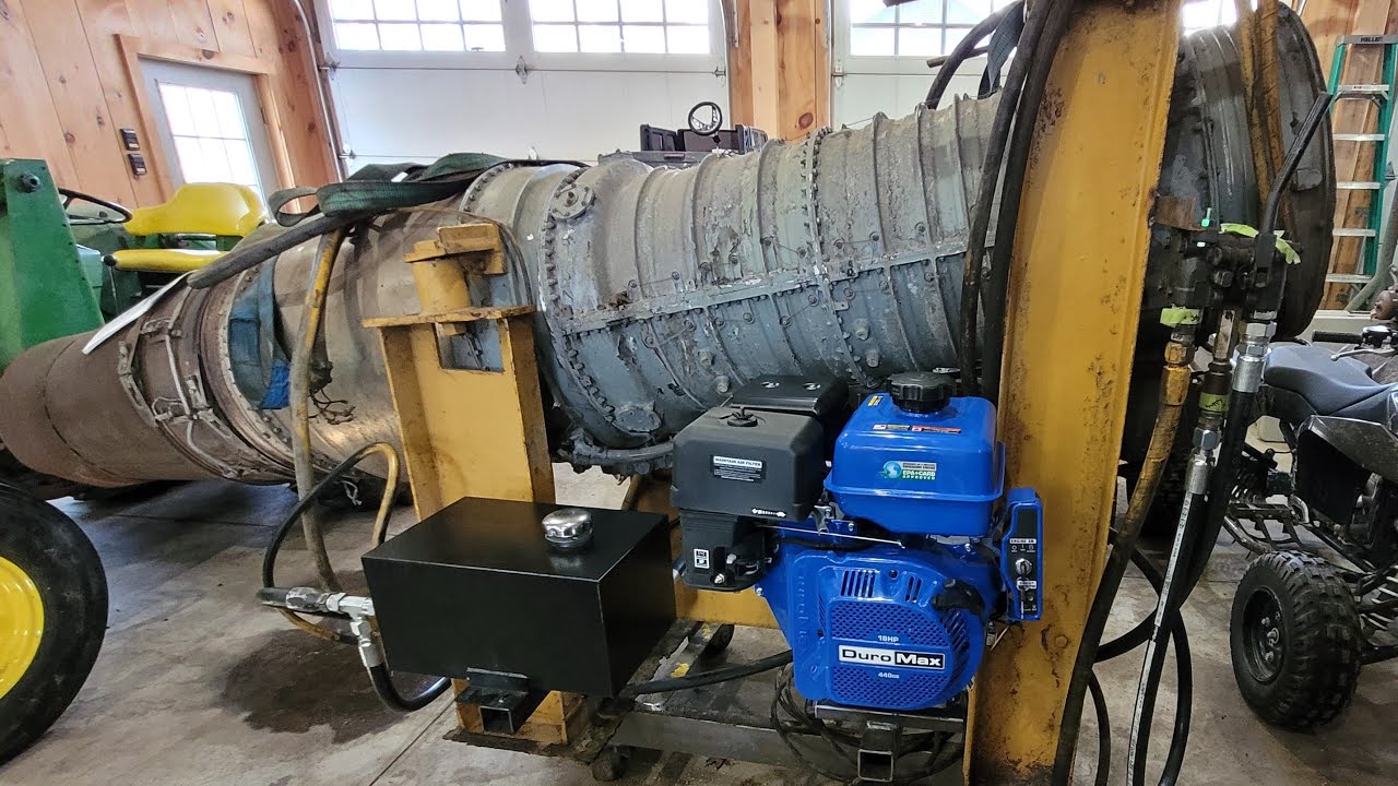 Testing the jet engine starter! Will it be enough to spin it over ...