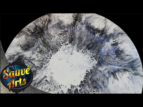 Fluid Acrylic Painting - Black, White And Interference Paints! Dutch ...
