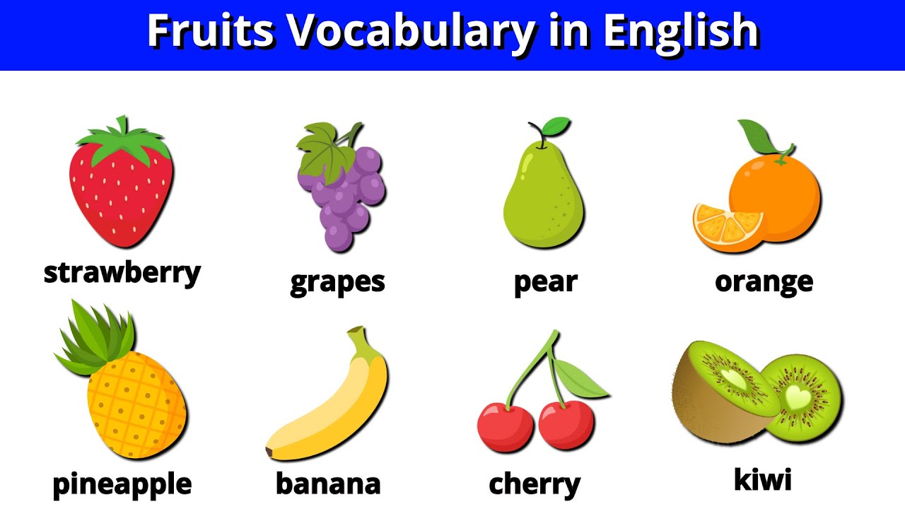 Fruits Vocabulary in English with Pictures | Aprenda os Nomes das ...