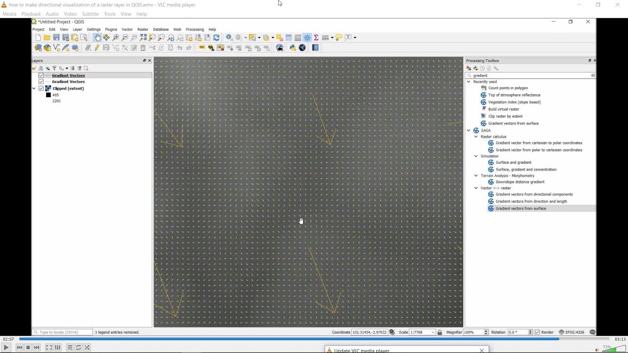 how to make directional visualization of a raster layer in QGIS - YouTube