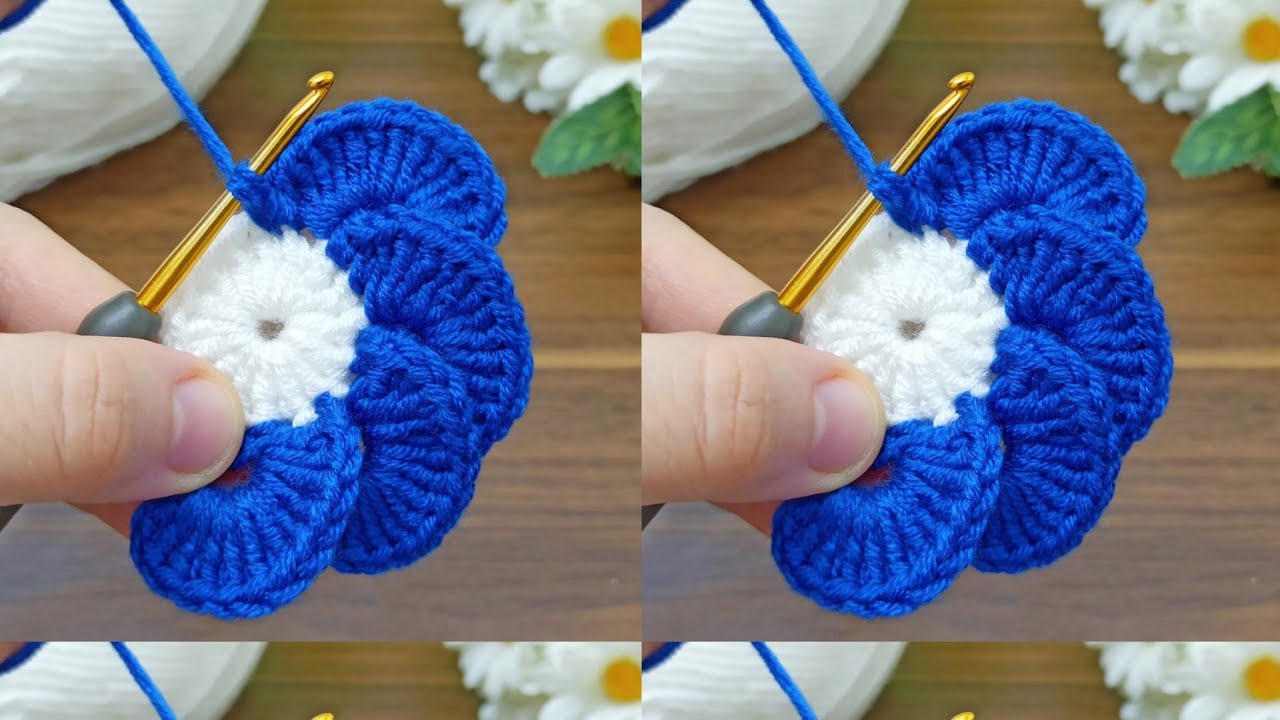 wow!!! 🫠😍How to make a wonderful blue crocheted flower #crochet # ...