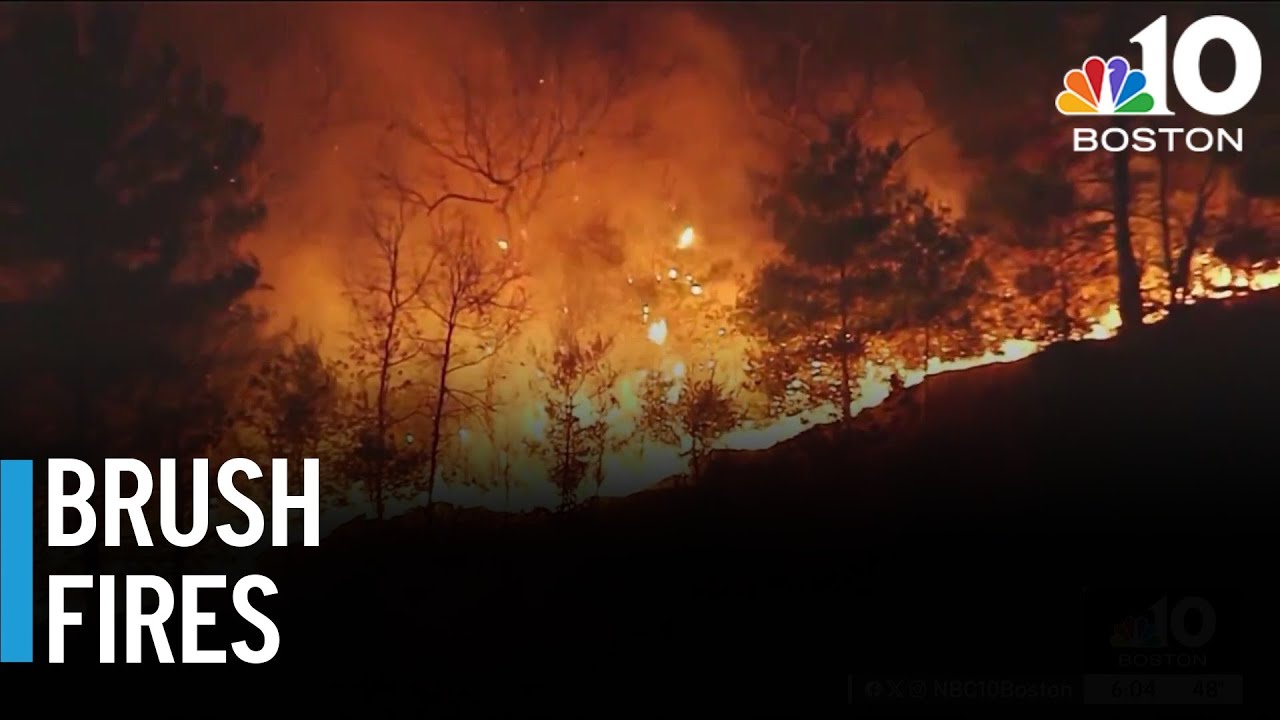 Brush fires continue to burn across Massachusetts - YouTube