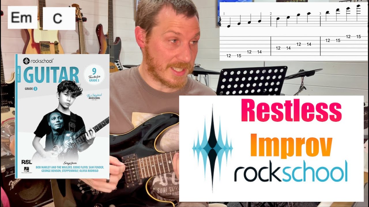 Restless Lesson Part 2 (2024) Rockschool Grade 3 Guitar - YouTube