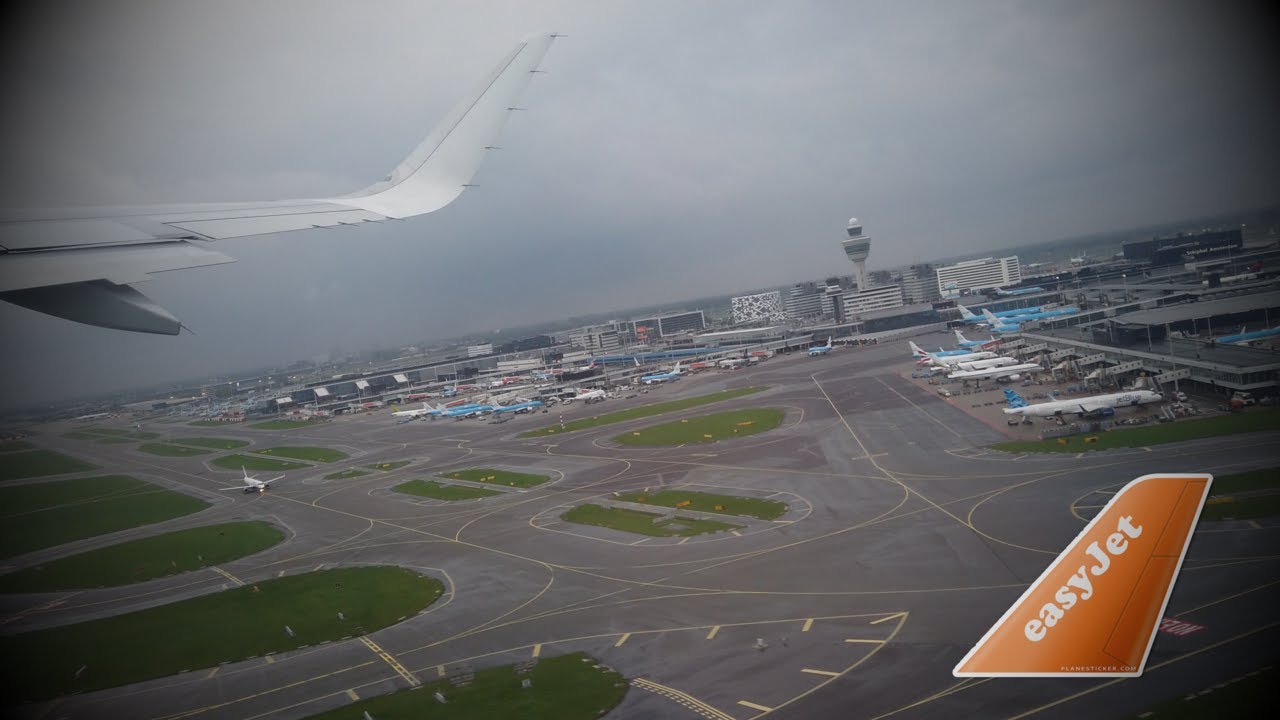 Boarding , Taxi & Takeoff Easyjet A320 at Schiphol Airport. - YouTube