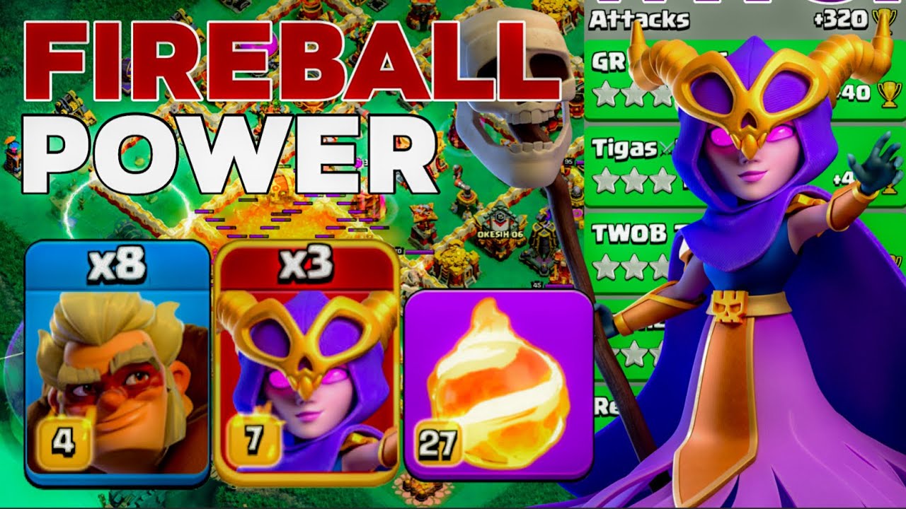 Most Powerful Strategy: TH16 Warden Fireball Super Witch Druid Smash ...