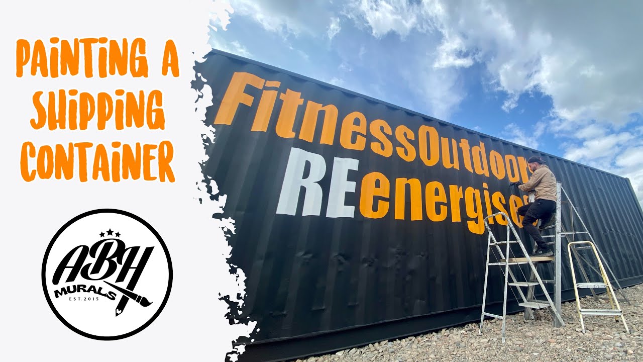 Painting a Shipping Container Transformation + Logo Murals | ABH Murals ...