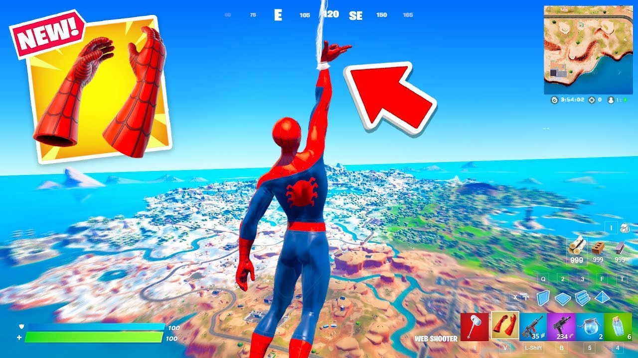 NEW SPIDERMAN MYTHIC WEB SHOOTERS UPDATE (FORTNITE CHAPTER 3 ...