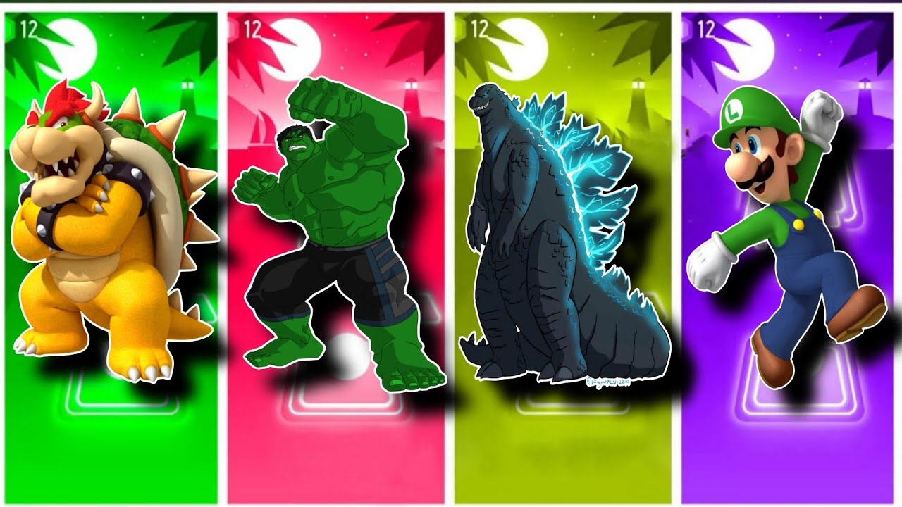 Bowser 🆚 Hulk 🆚 Godzilla 🆚 MarioLuigi | TilesHopEDMRush🎶🎯@tiles ...