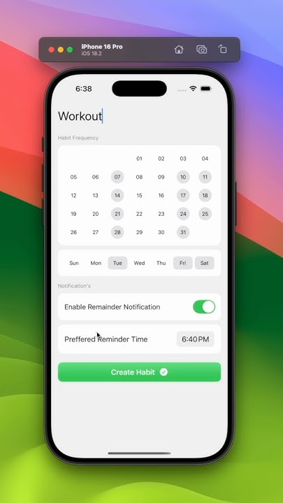 Complete Habit Tracker App | SwiftData | Notifications | SwiftUI | #apple - YouTube