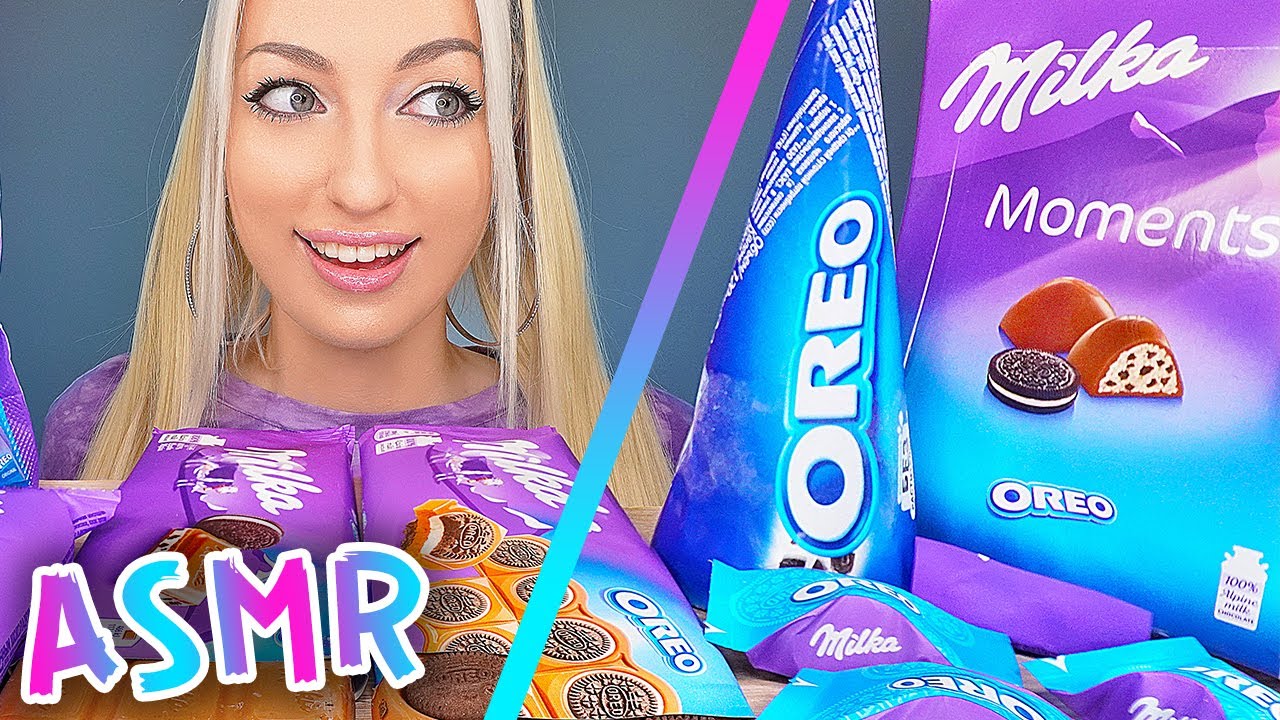 Asmr Mukbang 먹방 Milka Chocolate And Oreo Party Ice Cream Candy Bars