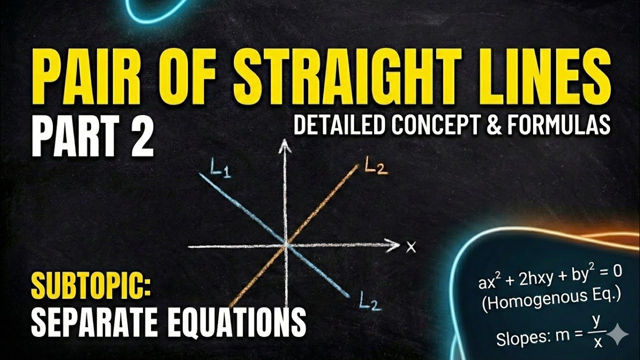 Pair of Straight Lines Part 2 | Finding Separate Equations | Class 12 ...
