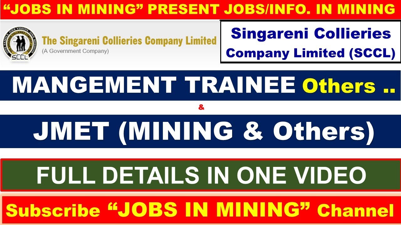 Singareni JMET (Mining) & MGT Vacancy and New Notice - YouTube