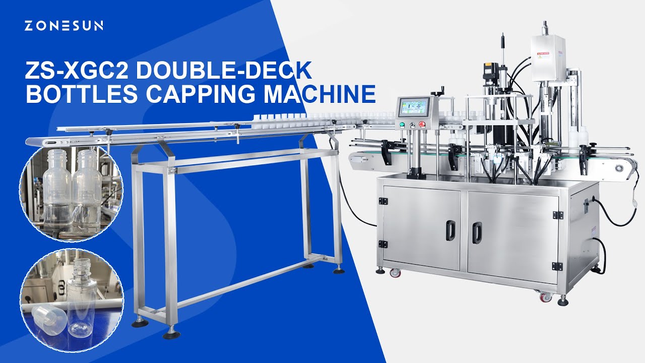 ZONESUN ZS-XGC2 Automatic Capping Machine Double Deck Production Line ...