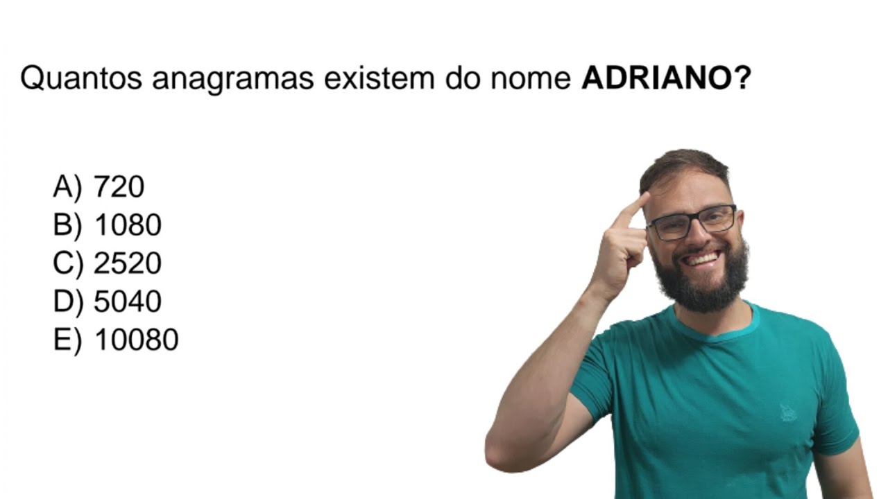 Sabe calcular anagramas? #anagramas #matemática #enem #Adriano - YouTube