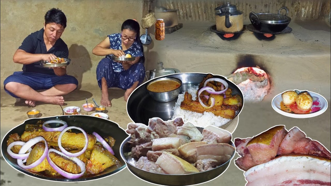 Nepali Style To Cook Rice and Pork Curry In Village||Nepali Village ...