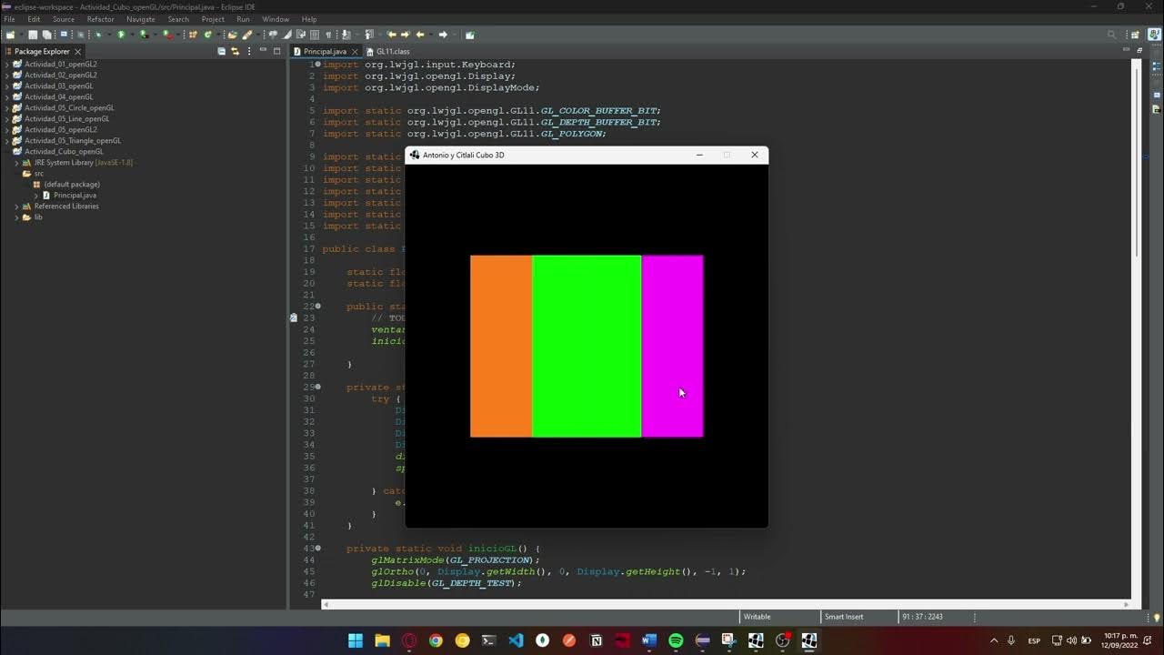 Cubo con rotación - OpenGL y JAVA - YouTube