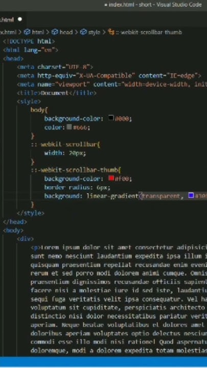 How To Create Custom Scrollbar Using Html And Css Html And Css Important Tricks 🤫🤫🤫 Viral