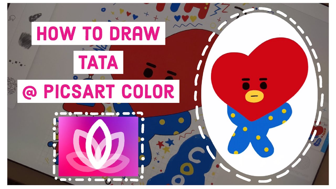 Let’s Draw! BT21 TATA using PicsArt Color | How To - YouTube