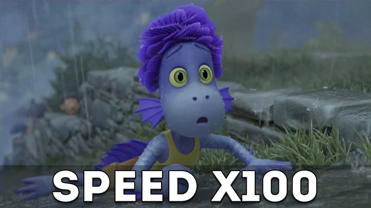 Luca 2021 - Alberto Turns Into Sea Monster - SPEED X100 - YouTube