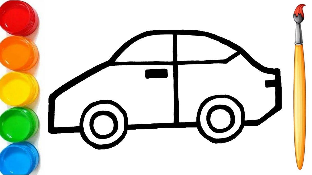 Car Drawing Easy, Coloring For Kids, Drawing For Kids, Car Drawing, How ...